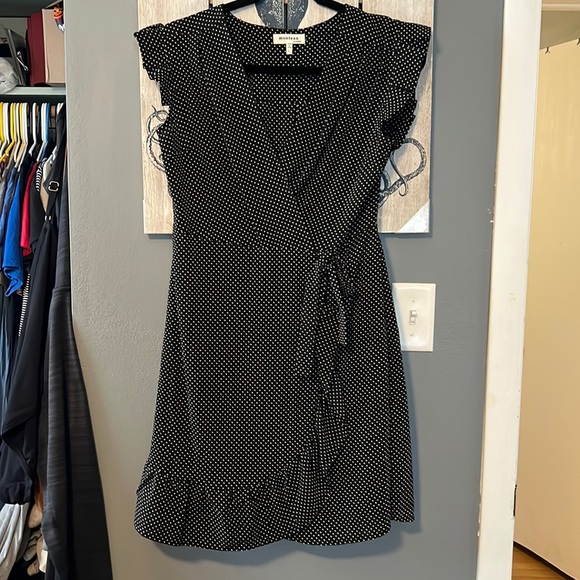 Monteau | Dresses | Monteau Classy Black With Cream Polka Dots Dress ...